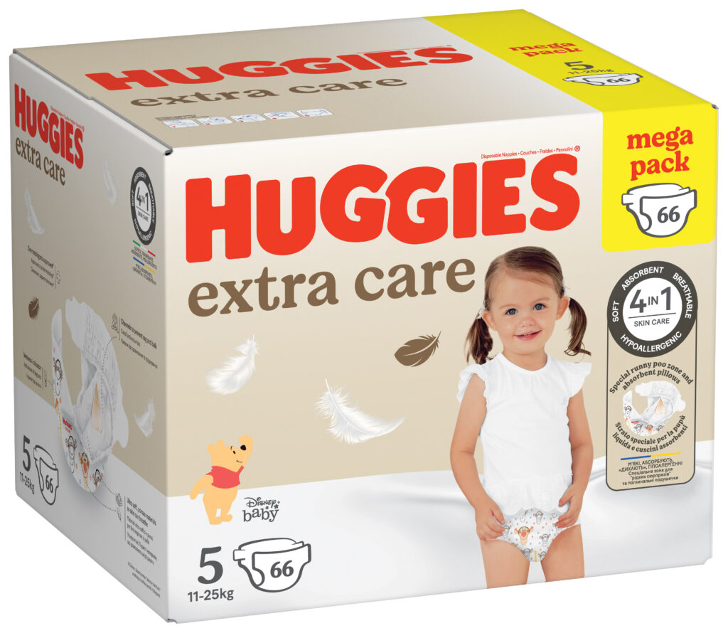 HUGGIES EXTRA CARE MEGA PACK TG.5 - 66 PEZZI - Bimbostore
