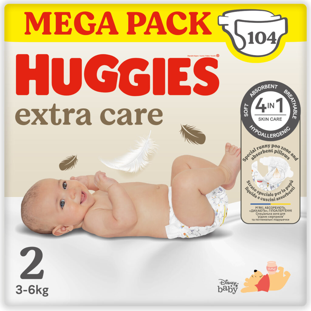 HUGGIES - EXTRA CARE MEGA PACK TG. 2 - 104 PEZZI - Bimbostore