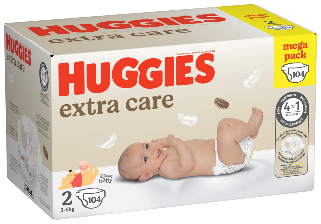 HUGGIES - EXTRA CARE MEGA PACK TG. 2 - 104 PEZZI - Bimbostore