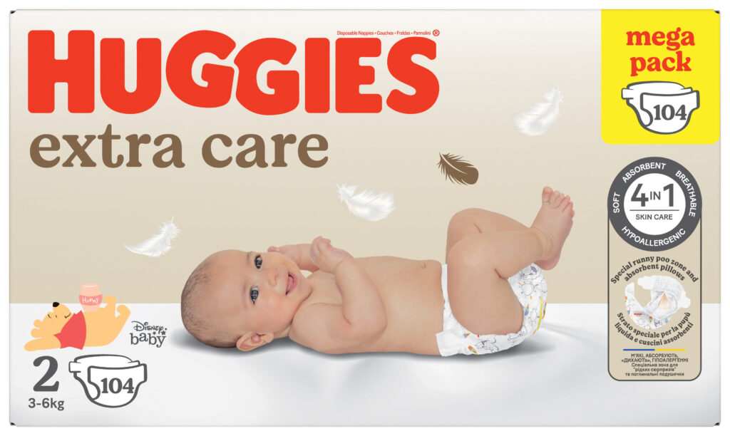 HUGGIES - EXTRA CARE MEGA PACK TG. 2 - 104 PEZZI - Bimbostore